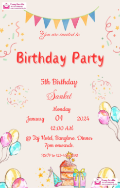 Birthday Invitation Card Maker | Free Custom Designs