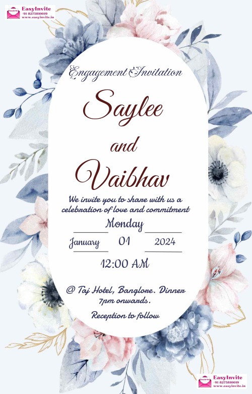 Stylish Engagement Invitation Card - Free Personalization | Engagement ...