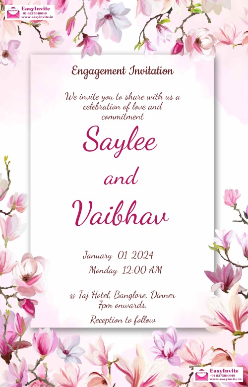 Creative Engagement Invitation Card - Free Name Editing | Engagement ...