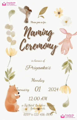 cradle ceremony invitation card maker app | Naming ceremony Invitation ...