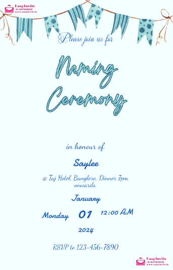 naming ceremony invitation card with photos | Naming ceremony ...