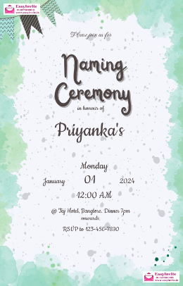 Naming Ceremony Card Maker | Free Online Invitations